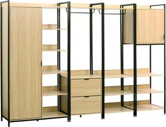 Sweeek Kit dressing modulable noir avec 4 &eacute;l&eacute;ments. L 280 x P 48 x H 190 cm