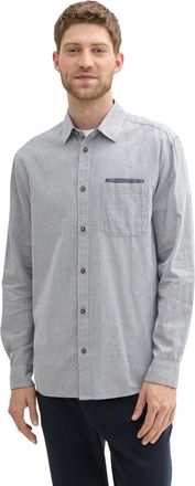 Tom Tailor Herren 1042655 Comfort Fit Hemd mit Brusttasche, 36001-Navy Zigzag Structure, XXL