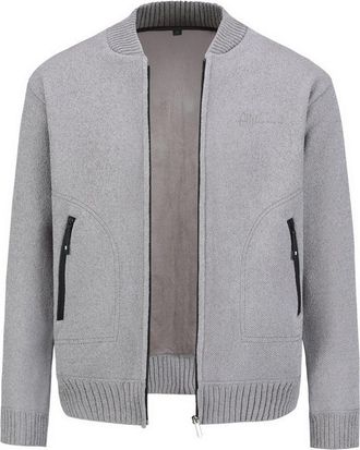 AlltheMen Strickjacke Herren Strickjacke mit Stehkragen Cardigan Männer Pulli für Winter