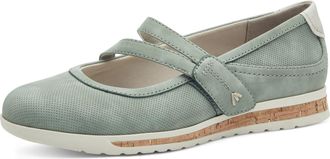 Jana Damen Ballerinas mit Klettverschluss Vegan, Grün (Sage), 38 EU
