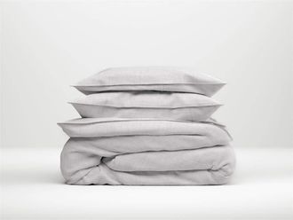 Zo!Home ZO! HOME Cotton Bettw&auml;sche 155x220 cm Lino Dove Grey Silbergrau meliert Uni