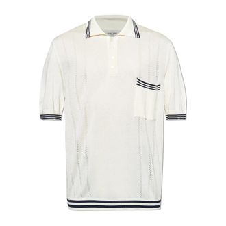 Golden Goose Homme, Tops, Beige, Taille: XS Polo Rayé