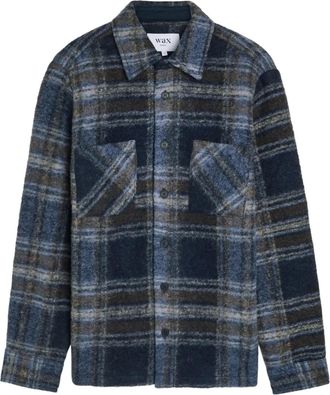Wax London veste &agrave; carreaux et poches - Bleu