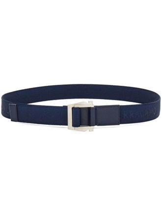 Ferragamo ceinture à logo gravé - Bleu