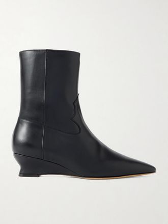Le Monde Beryl Bottines Compens&eacute;es En Cuir Camille - Noir