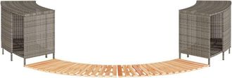 vidaXL Whirlpool-Umrandung Grau Poly Rattan und Massivholz Akazie vidaXL237585
