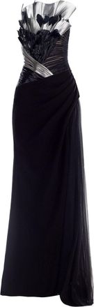 Gaby Charbachy Drapiertes Abendkleid - Schwarz