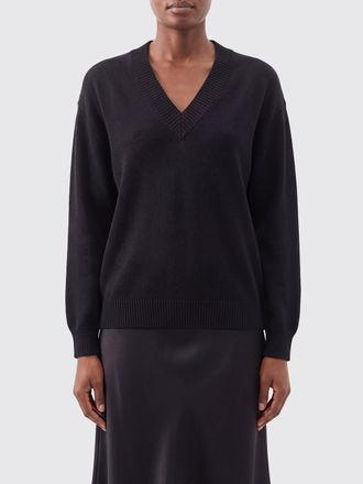 Iro V-Ausschnitt-Pullover aus Viskosemischung mit Rippenstrickbesatz