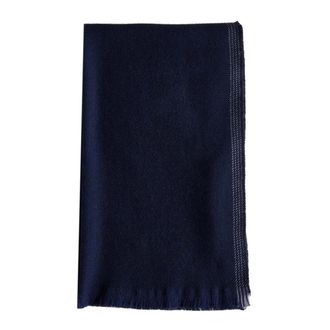 Brunello Cucinelli Navy Blauer Wollfransenschal - - Accessories - Herren - Blau - ONE SIZE