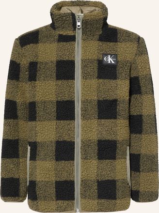 Calvin Klein Teddyfell-Jacke gruen
