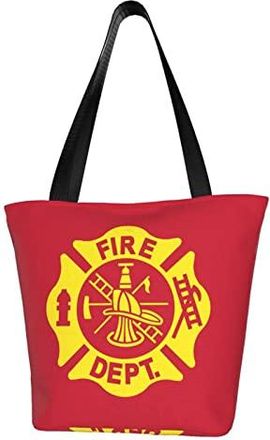 AOOEDM Pompiers pompiers sac fourre-tout femmes capacit&eacute; &eacute;paule sacs d&eacute;picerie