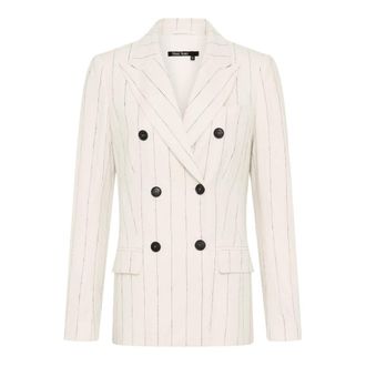Marc Aurel Viskose-Leinen Blazer mit Streifen - - Jackets - Damen - Beige - XL