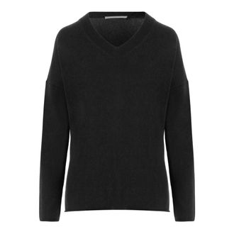 Allude Kaschmir-Pullover mit V-Ausschnitt - - Knitwear - Damen - Schwarzk - S