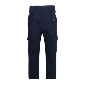 Balmain Homme, Pantalons, Bleu, Taille: M Pantalon en coton bleu avec plusieurs poches