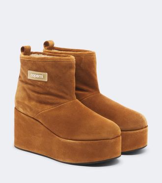 Coperni Bottines compens&eacute;es en daim et shearling