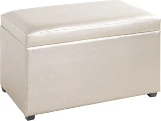 Haku Möbel Sitztruhe Gold, Kunstleder, MDF - Maße: B 65 cm x H 42 cm x T 40 cm, Style: Art Deco