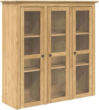 vidaXL Schrank mit Glast&uuml;ren BODO Honigbraun 115,5 x 38,5 x 117,7 cm vidaXL