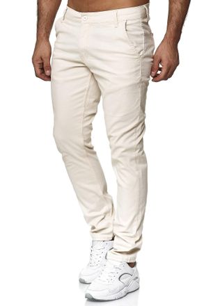 Tazzio Chino Herren Slim Fit Chinohose Designer Hose Stoffhose Herrenhose Ecru Stretch M530-6
