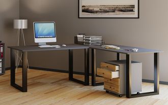 VCM Holz Schreibtisch/Eckschreibtisch schlicht / 220x190 / L Form Links oder rechts/Arbeitstisch Platte 80 cm tief/Computertisch B&uuml;rom&ouml;bel - Lona U