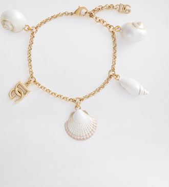 Dolce & Gabbana Armband Mit Dg-logo Und Muschel-charms - Frau Bijoux Gold Metall Onesize