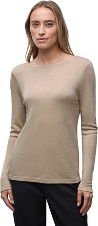 Street One Damen 3227704 Glitzerndes Langarmshirt, Sanded Beige, 40