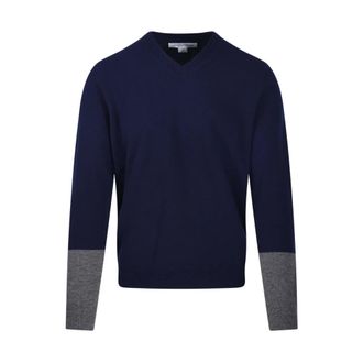 Comme Des Gar&ccedil;ons Fully Fashioned Strickpullover mit V-Ausschnitt - - Knitwear - Herren - Blau - L