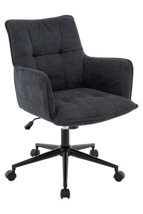 Novel Drehstuhl, Anthrazit, Schwarz, Metall, Textil, Drehkreuz, 57x84x92 cm, Sitzfläche 360° drehbar, Stühle