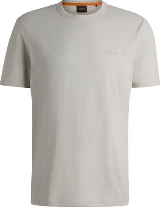HUGO BOSS Leichtes T-Shirt mit gummiertem Logo-Schriftzug in
