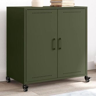 vidaXL Buffet vert olive 68,5x39x72 cm acier Vidaxl