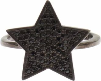 Nialaya Femme, Accessoires, Noir, Taille: 50 MM Bague Diamant Noir Bijoux &Eacute;l&eacute;gants Femme