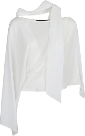 Federica Tosi Asymmetrische Bluse mit Drapierung - Weiß