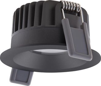 Ledvance LED-Spot Fix Aluminium Schwarz 8W 680lm 36D - 930 Warmwei&szlig; | Ausschnitt 68mm - IP44 - H&ouml;chste Farbwiedergabe - Dimmbar
