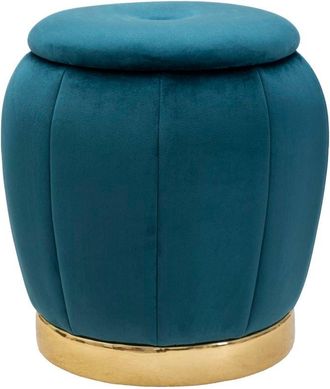 Charme 1921 Puff/contenitore Paris Ottanio/or en cm ø 43x43