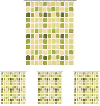 Kleine Wolke Duschvorhang Sonny ; Farbe Alge ;Gr&ouml;&szlig;e 180x200 cm (Packung mit 4)