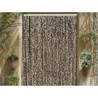 MOREL Rideau de porte tresses polyester avec feuillage artificiel Samana, blanc, 90 x 200 cm - Morel