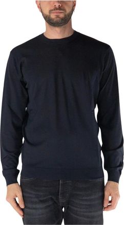 FILIPPO DE LAURENTIIS Homme, Pulls, Bleu, Taille: XL Basic Essential Crewneck Sweater