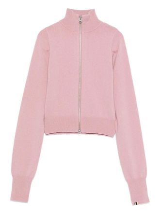 Extreme Cashmere cardigan crop à fermeture zippée - Rose