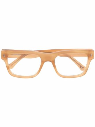Retro Superfuture Brille mit eckigem Gestell - Gelb