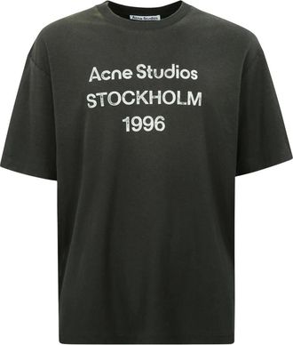 Acne Studios Homme, Tops, Noir, Taille: XL T-shirt &agrave; logo peint