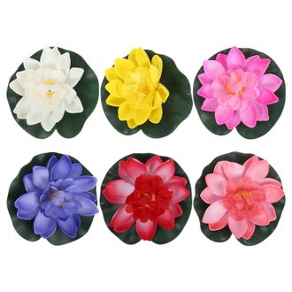 Cabilock 6st&uuml;cke K&uuml;nstliche Schwimmende Seerosen Realistische Wasserlilien F&uuml;r Teich Pool Aquarium Und Garten Hochwertige Dekoration in Farben