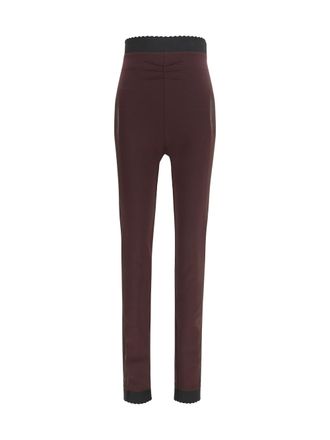The Attico Sheer Detail Leggings - Brown