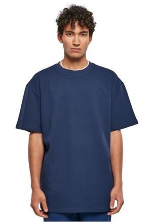 Urban Classics T-Shirt surdimensionn&eacute; gaufr&eacute; pour Homme, Bleu fonc&eacute;, L