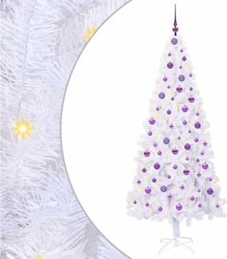 vidaXL K&uuml;nstlicher Weihnachtsbaum Wei&szlig; 210 cm PVC und Stahl vidaXL