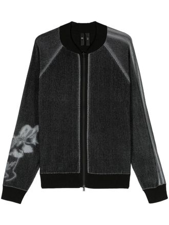 Yohji Yamamoto cardigan GFX à design nervuré - Noir