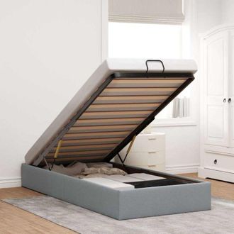 vidaXL Cadre de lit ottoman sans matelas gris clair 80x200 cm tissu Vidaxl