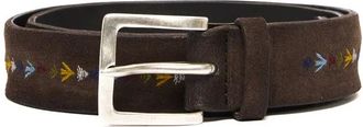 Orciani Homme, Accessoires, Brun, Taille: 100 CM Cintura in pelle scamosciata ricami