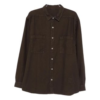Rick Owens Braunes Baumwollhemd mit Brusttaschen - - Blouses & Shirts - Herren - Braun - L