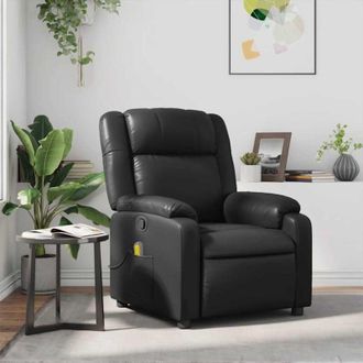 vidaXL Fauteuil de massage inclinable Noir Similicuir