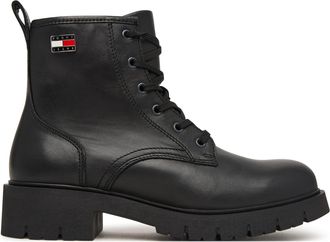 Tommy Jeans Schn&uuml;rstiefeletten Tommy Jeans Tjw Cleated Lace Up Boots EN0EN03104 Schwarz