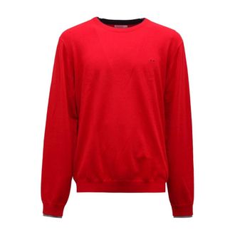 Sun 68 Rundstrickpullover mit Doppelrippung - - Knitwear - Herren - Rot - 3XL